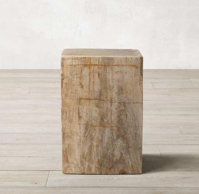 Petrified Wood Cube Side Table