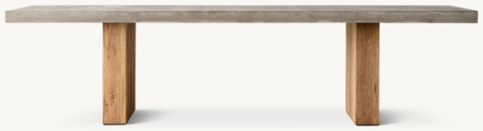 Solano concrete & teak rectangular dining table store