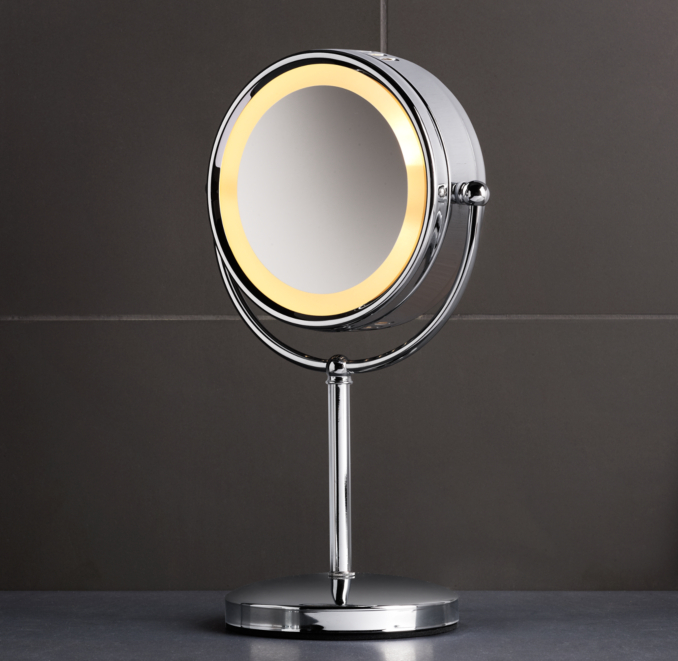 Lit Double-Sided Table Mirror