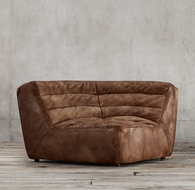 Chelsea Leather Round Corner Chair