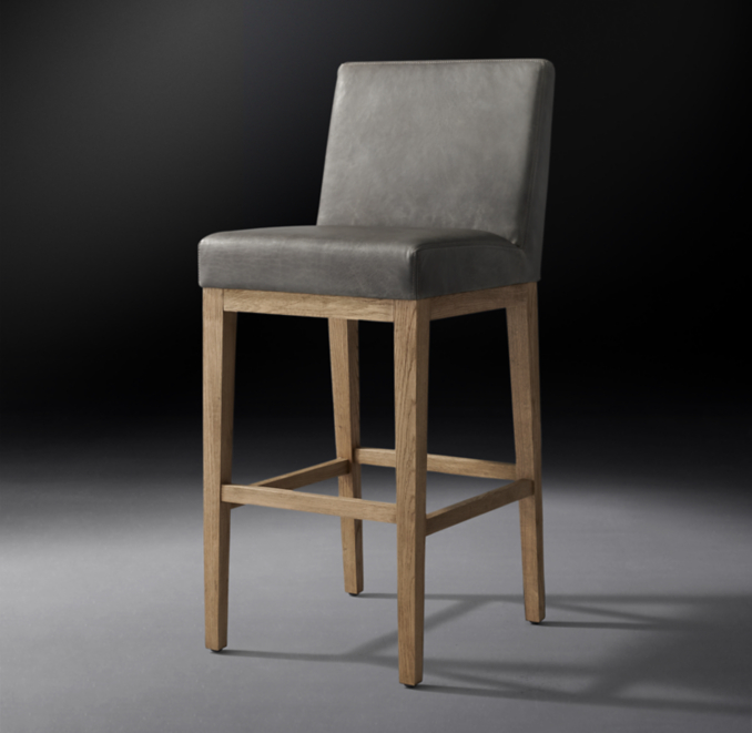 Morgan Leather Armless Bar & Counter Stool