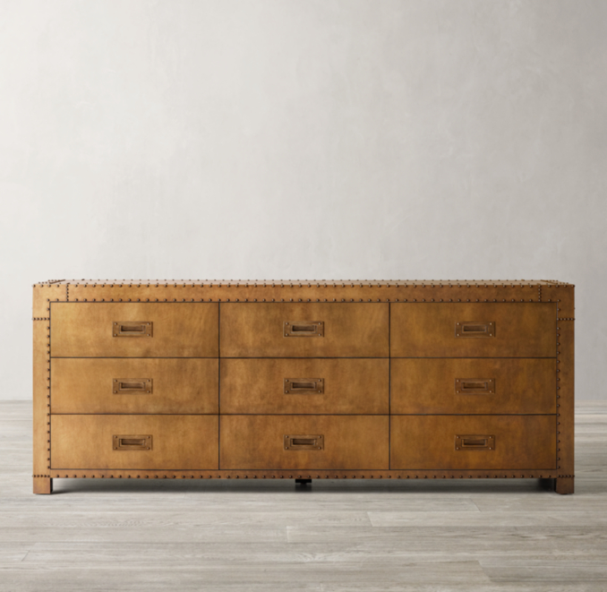 Orsay Brass Clad 9-Drawer Dresser