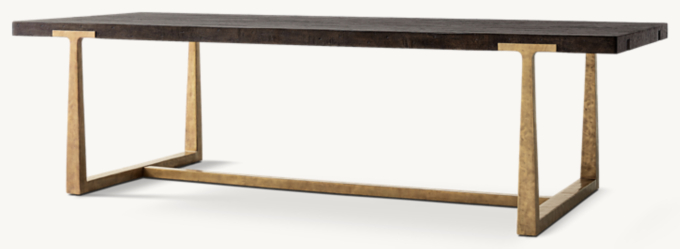 T Brace Rectangular Extension Dining Table RH