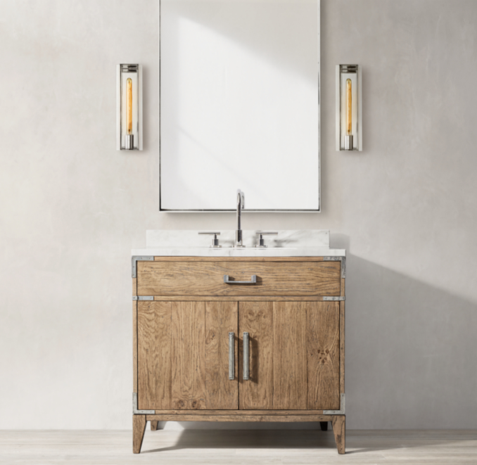 Cayden Campaign Single Vanity with Corner Brackets