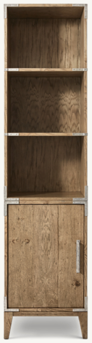 Cayden Campaign Bath Cabinet With Corner Brackets | RH