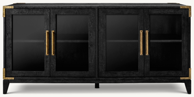 Cayden Campaign Glass 4-Door Media Console