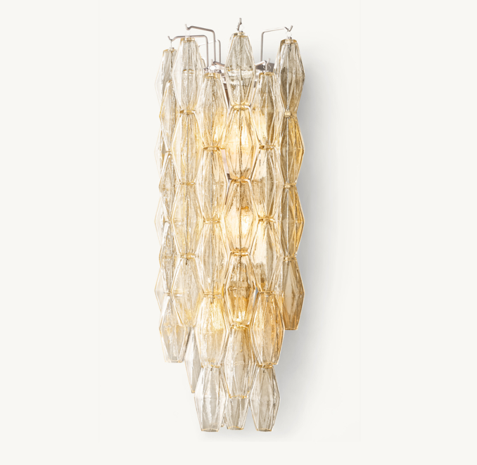 Chiara Clear Glass Grand Sconce | RH Baby & Child