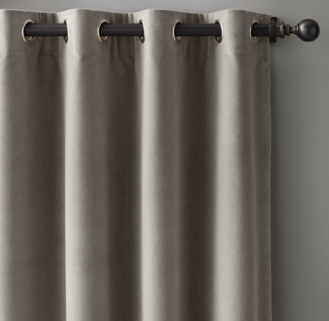 Custom Italian Cotton Velvet Grommet Drapery | RH Baby & Child