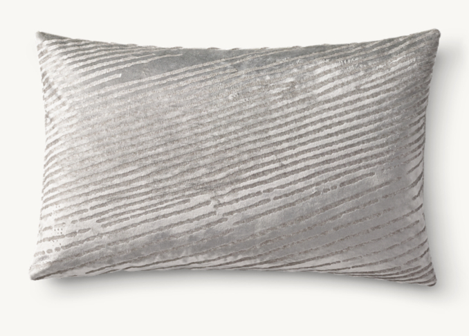Ratti Hand-Screened Velvet Diagonal Pillow Cover - Lumbar | RH