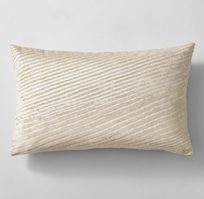 Ratti Hand-Screened Velvet Diagonal Pillow Cover - Lumbar