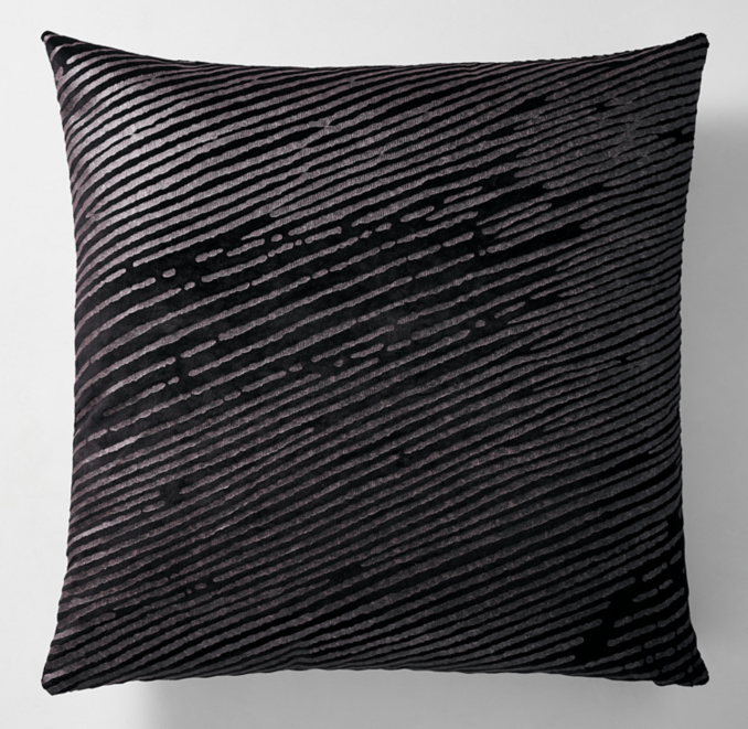 Ratti Hand-Screened Velvet Diagonal Pillow Cover - Square