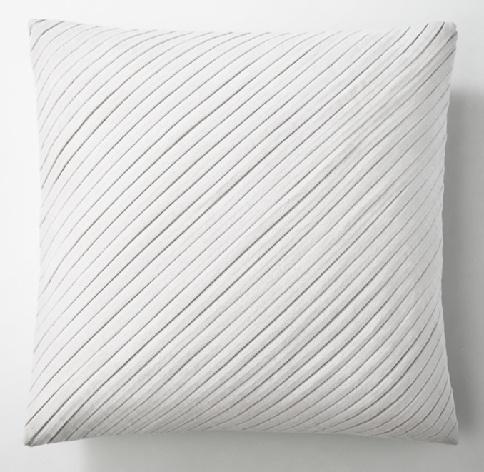 Tucked Cotton Velvet Diagonal Pillow Cover - Square
