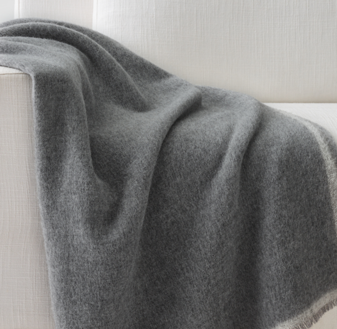 Heathered Baby Alpaca Two-Tone Throw