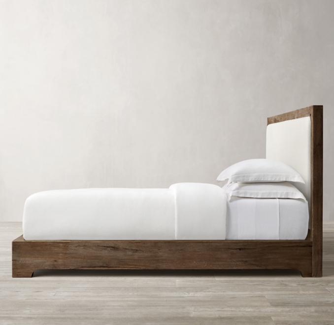 Davos Oak Fabric Panel Bed