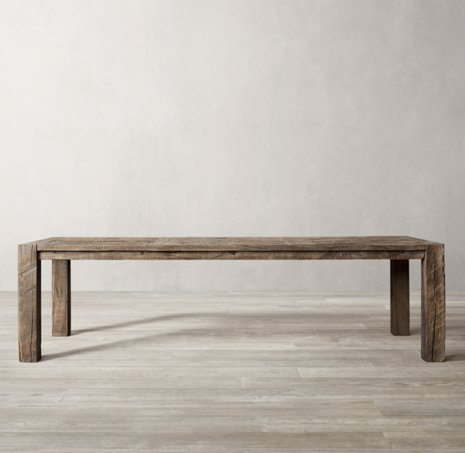 Reclaimed Rustic Oak Parsons Rectangular Dining Table
