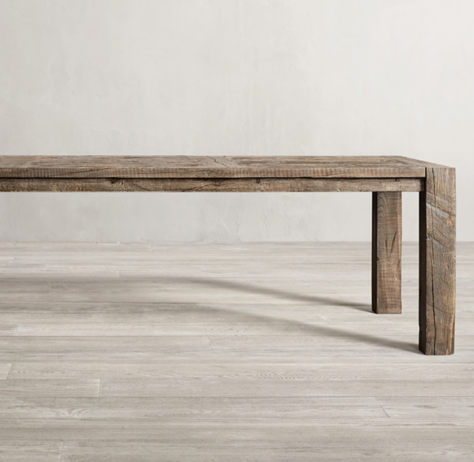 Reclaimed Rustic Oak Parsons Rectangular Dining Table