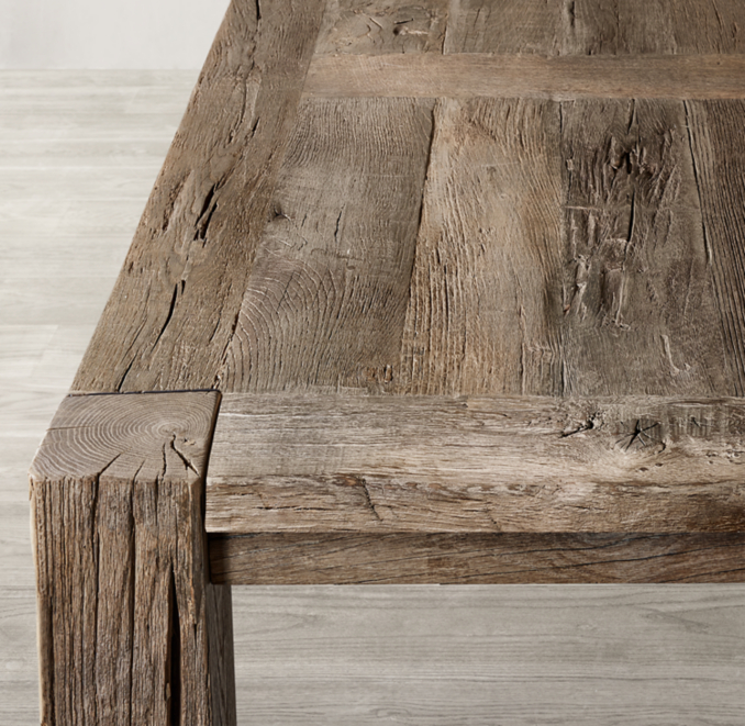 Reclaimed Rustic Oak Parsons Rectangular Dining Table