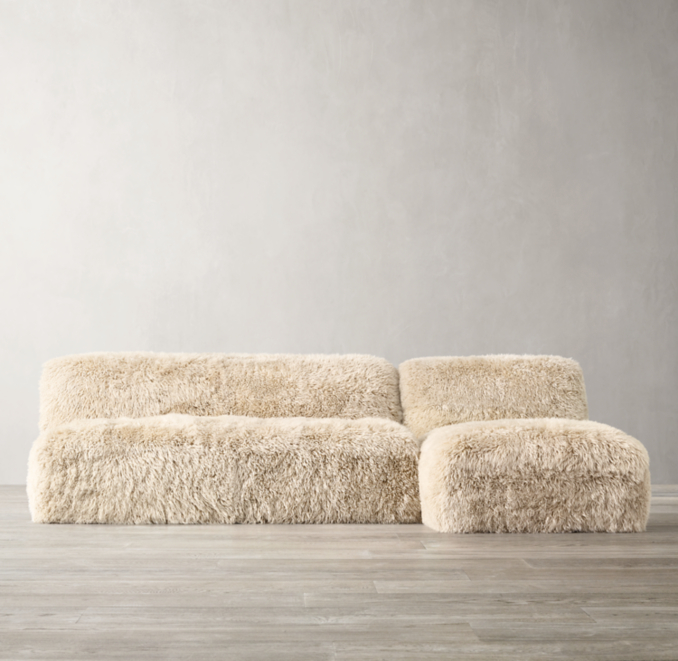 Yeti Sheepskin Right-Arm Sofa-Chaise Sectional