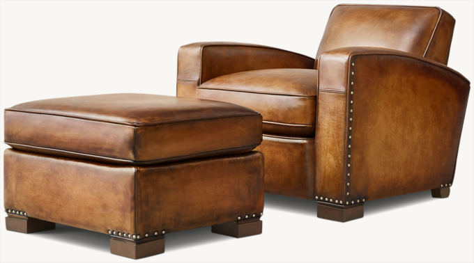 Library Leather Ottoman RH Baby Child