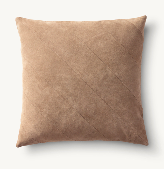 Suede Diagonal Pillow Cover - Square | RH