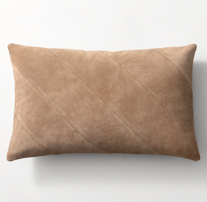 Suede Diagonal Pillow Cover - Lumbar