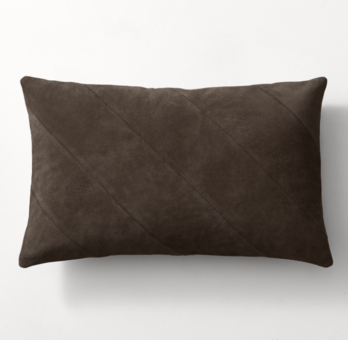 Suede Diagonal Pillow Cover - Lumbar