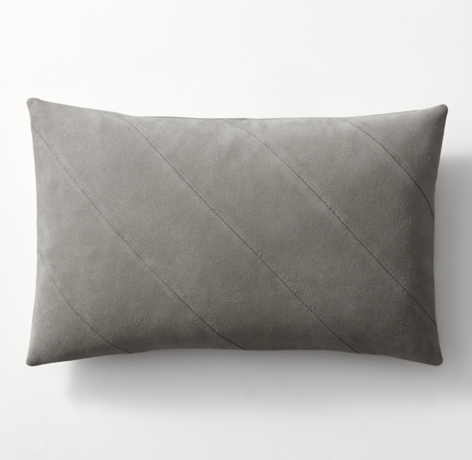 Suede Diagonal Pillow Cover - Lumbar