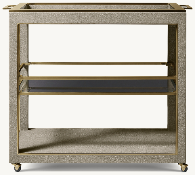 Cela Shagreen Bar Cart | RH