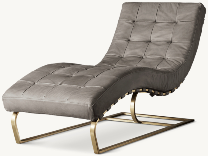 Restoration hardware leather chaise store