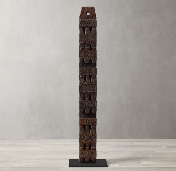 Hand-Carved Tribal Column