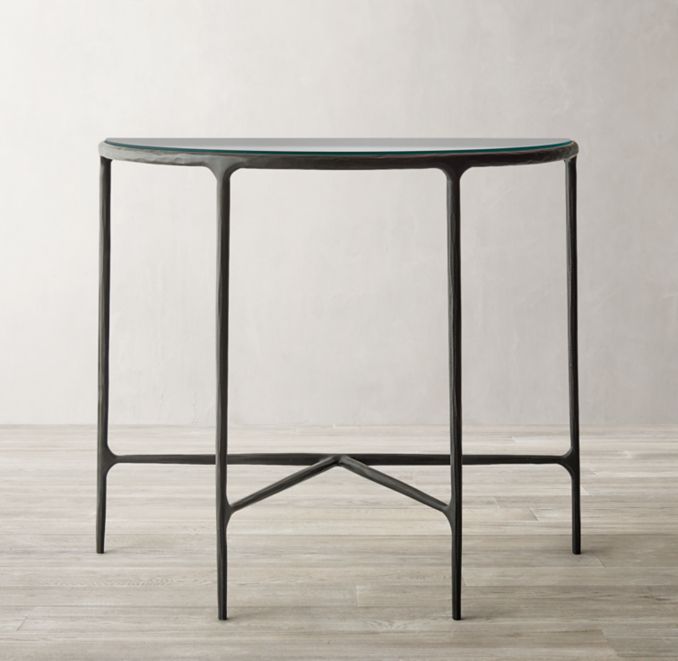Thaddeus Glass Demilune Table