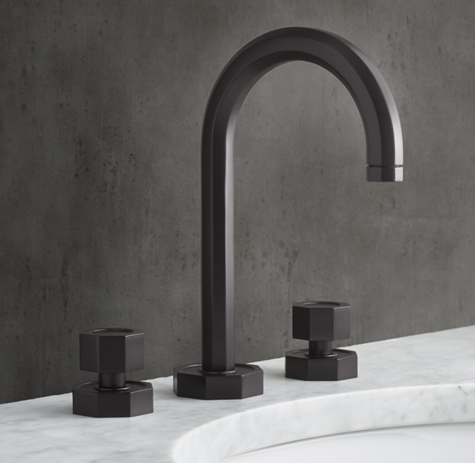 Lambeth Faceted Knob-Handle 8" Widespread Gooseneck Faucet