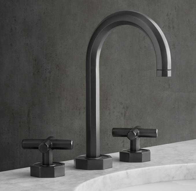 Lambeth Faceted Cross-Handle 8" Widespread Gooseneck Faucet