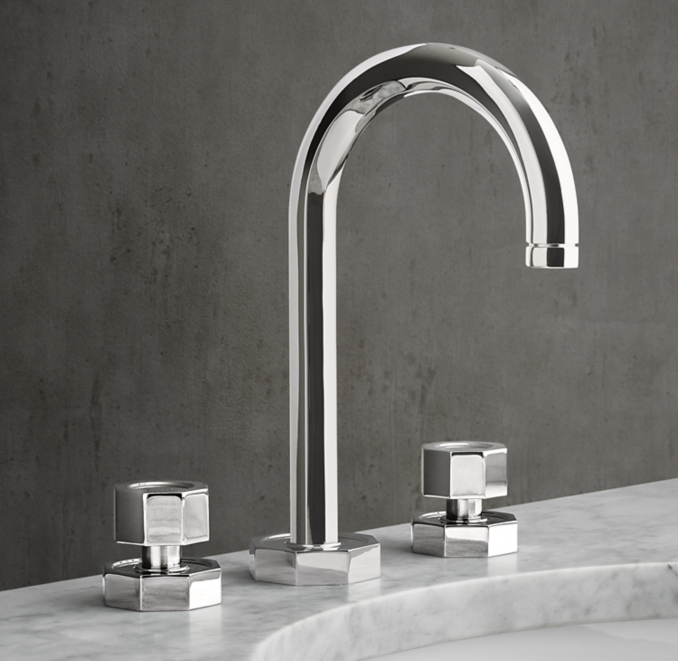 Lambeth Faceted Knob-Handle 8" Widespread Gooseneck Faucet