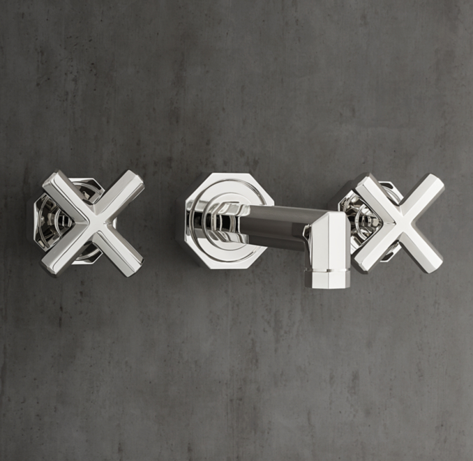 Lambeth Faceted Cross-Handle Wall-Mount Faucet