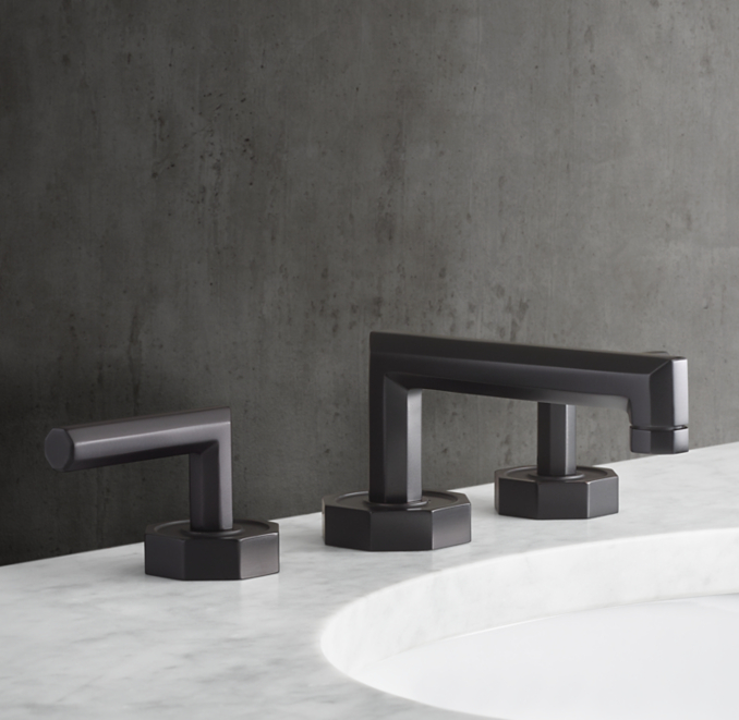 Lambeth Faceted Lever-Handle Low-Profile Widespread Faucet