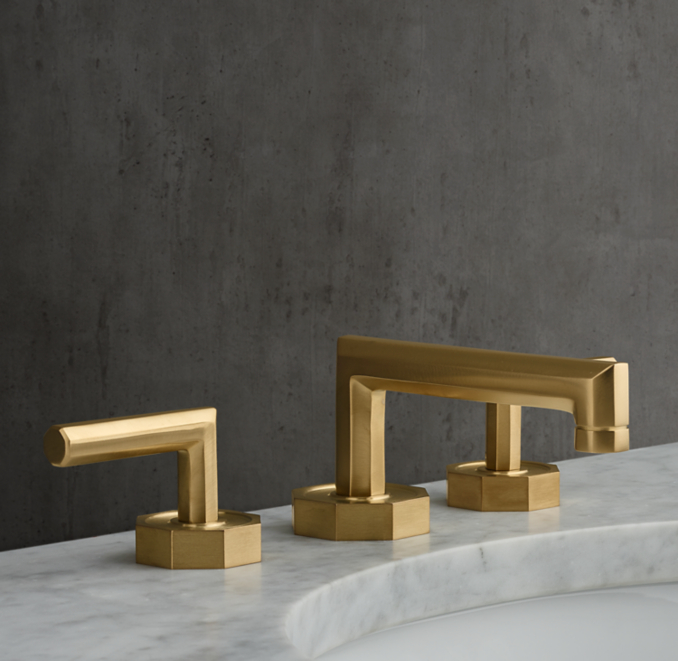 Lambeth Faceted Lever-Handle Low-Profile Widespread Faucet