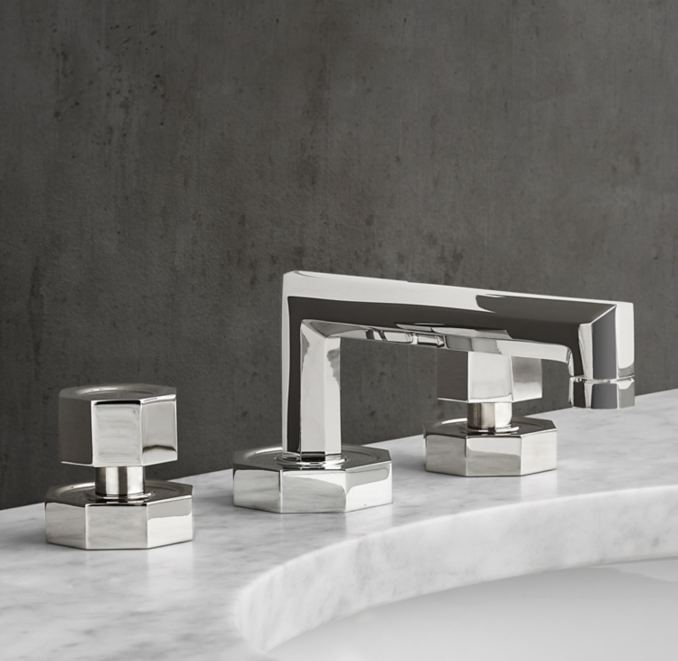 Lambeth Faceted Knob-Handle Low-Profile Widespread Faucet