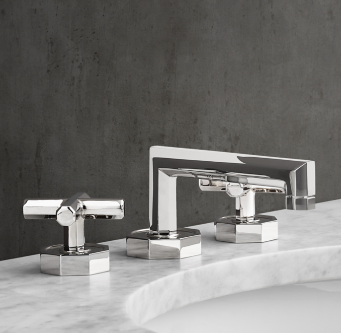 Lambeth Faceted Cross-Handle Low-Profile Widespread Faucet