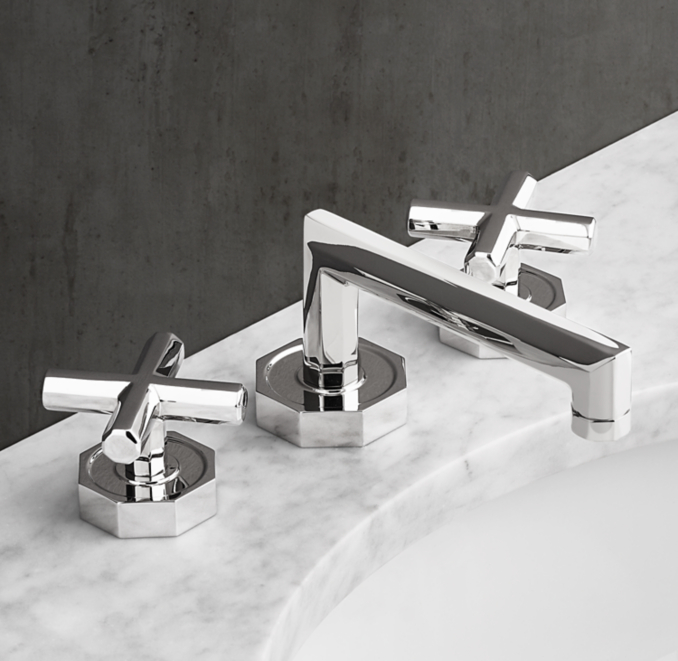 Lambeth Faceted Cross-Handle Low-Profile Widespread Faucet