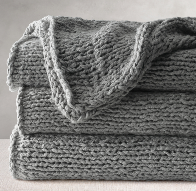 Hand-Knit Soft Cotton Throw