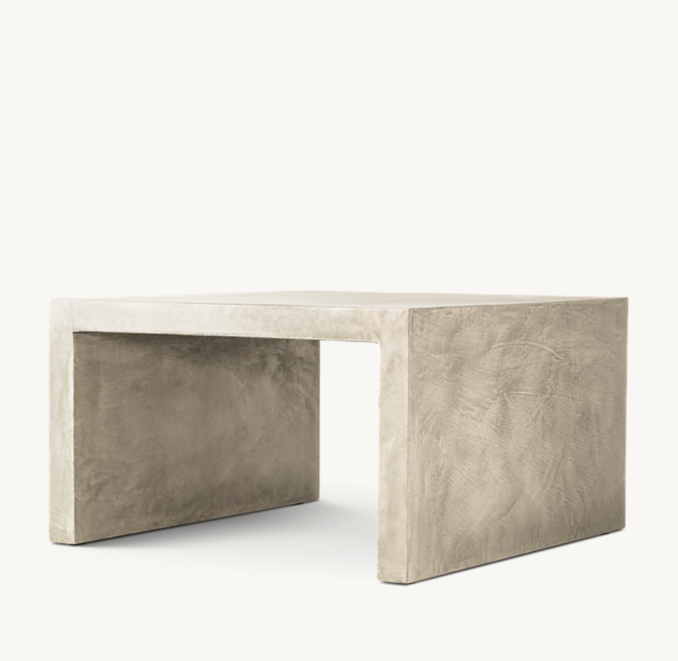 Cabrera Waxed Concrete Square Side Table | RH