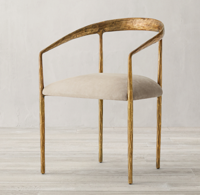 Thaddeus Curved Leather Dining Armchair