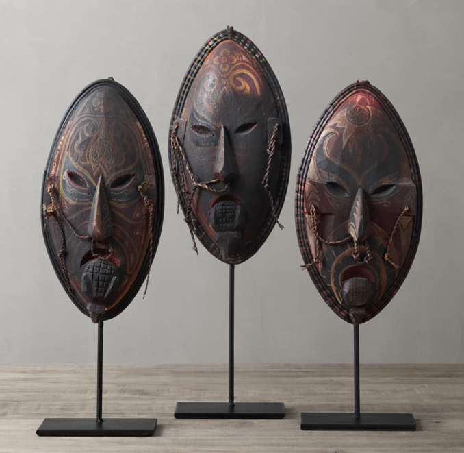 Papua Hand-Carved Masks (Set of 3)