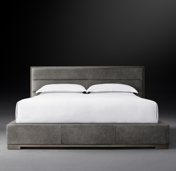 Modena Leather Framed Horizontal Channel Panel Platform Bed