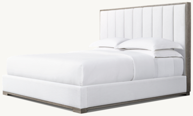 Modena Fabric Framed Vertical Channel Panel Bed | RH