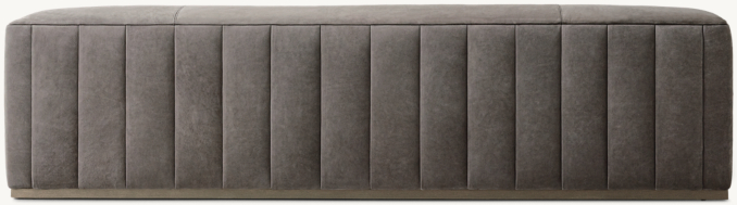 Rex Channel Leather Bench - Oak Base | RH