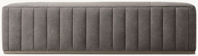 Rex Channel Leather Bench - Oak Base | RH