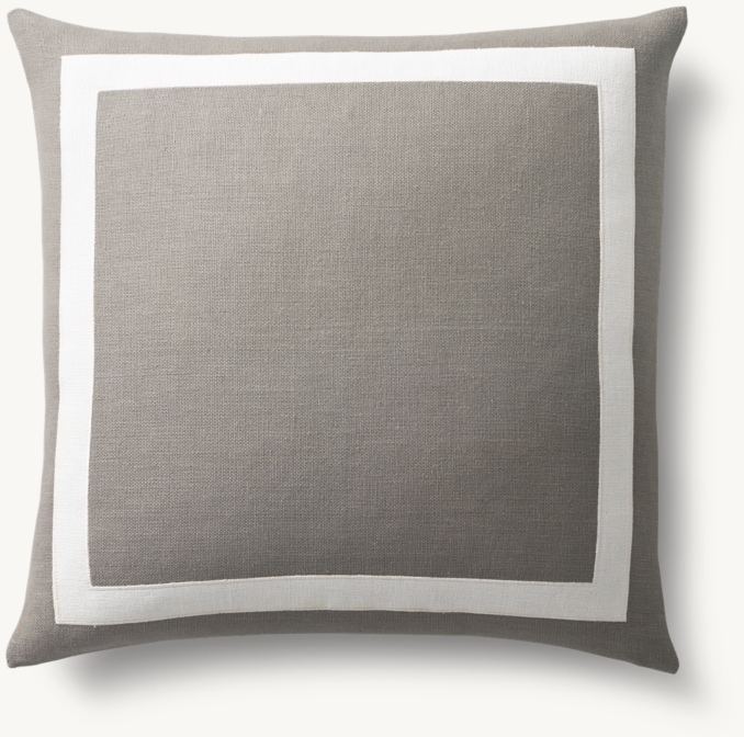 Linen Framed Appliqué Pillow Cover - Square | RH