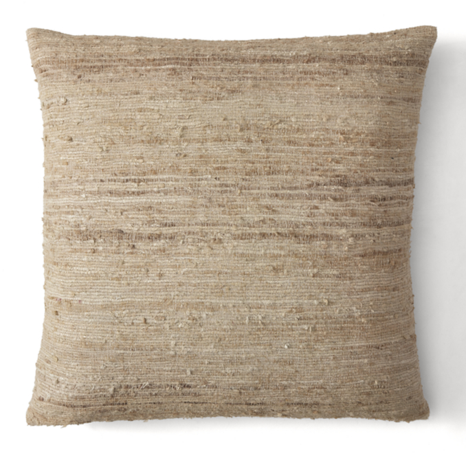 Seta Raw Silk Textured Pillow Cover - Square